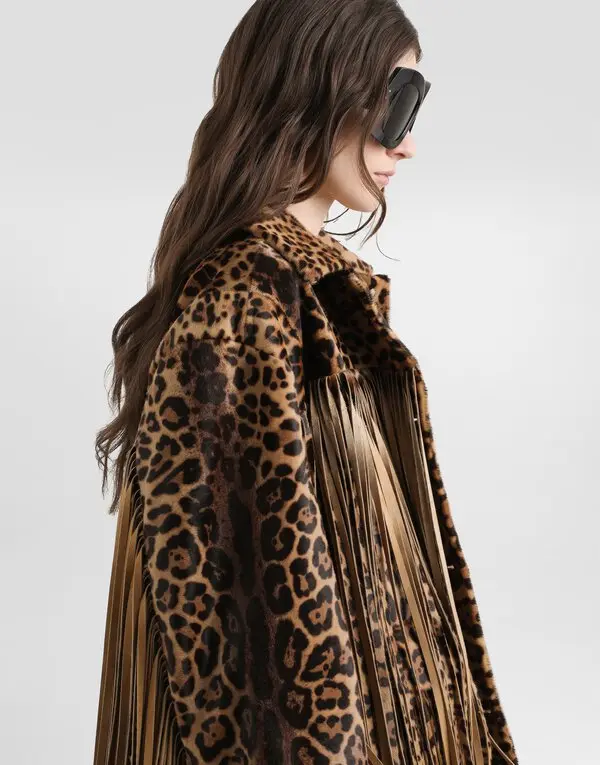 Dolce & Gabbana Leopard-print Fringed Jacket Coats And Jackets Multi-colored