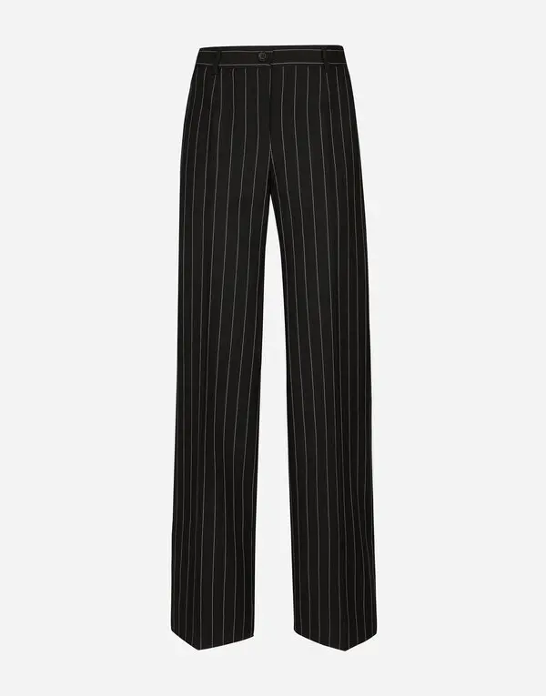 Dolce & Gabbana Printed Flare Trousers - Black