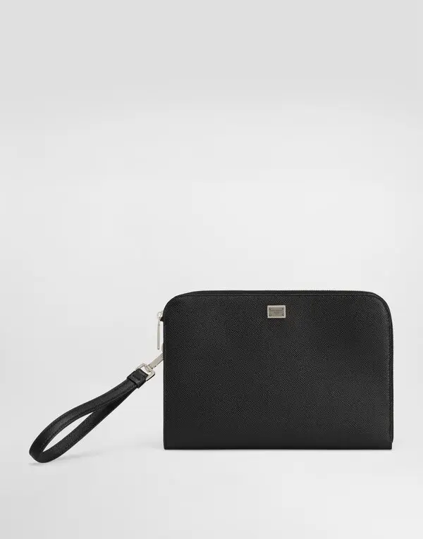 Dolce & Gabbana Alpine Calfskin Sicily Clutch Bag Briefcase And Clutches - Black