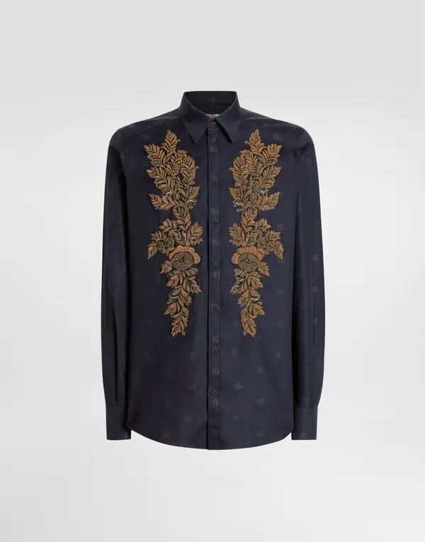 Dolce & Gabbana Logo-print Martini Poplin Shirt Shirts