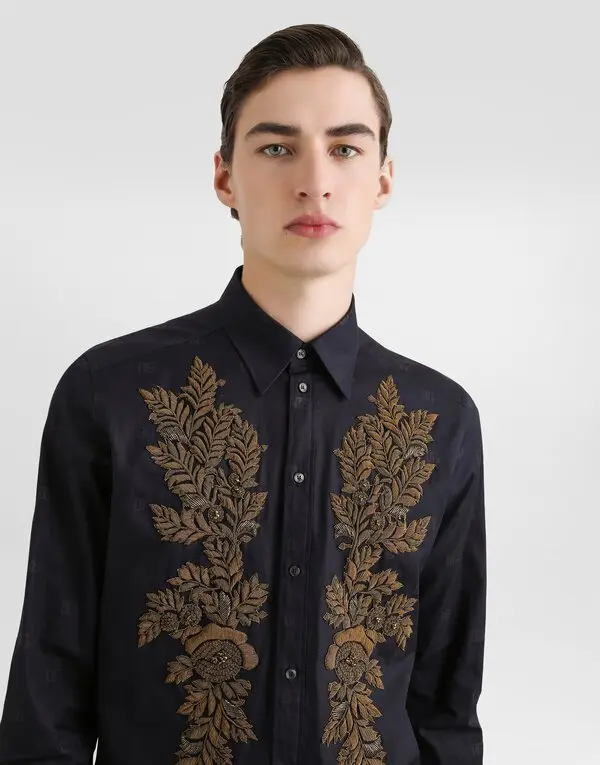Dolce & Gabbana Logo-print Martini Poplin Shirt Shirts