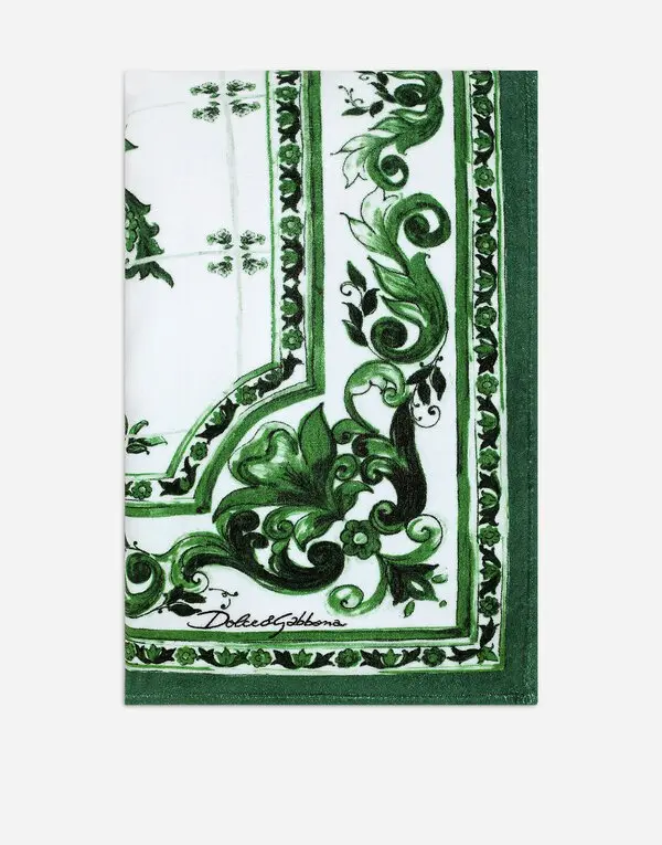 Dolce & Gabbana Majolica- Cotton Beach Towel Beachwear - Print