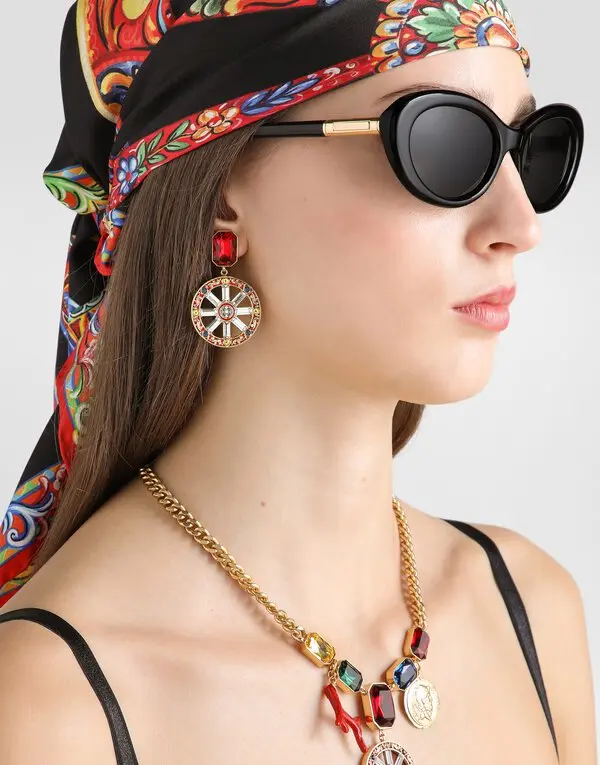 Dolce & Gabbana Carretto Wheel Clip Earrings