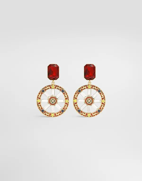 Dolce & Gabbana Carretto Wheel Clip Earrings - Multicolor