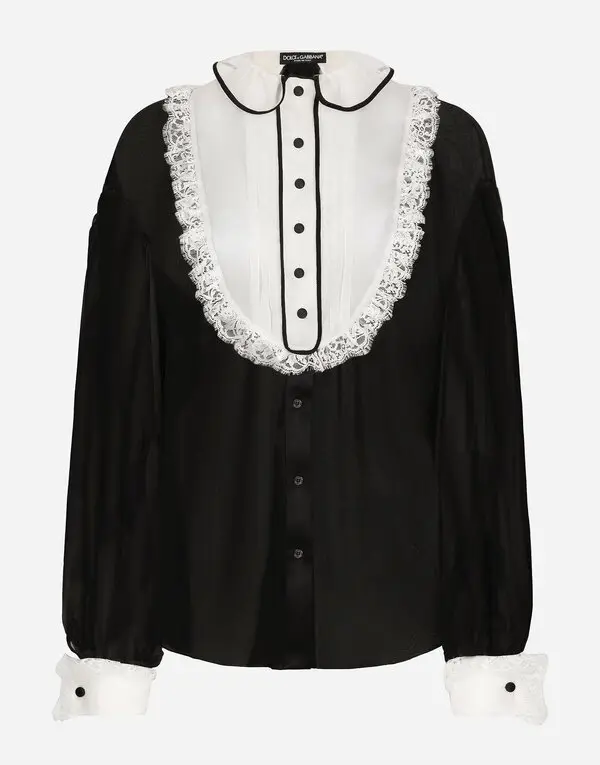 Dolce & Gabbana Camicia Shirts And Tops Silk - Black