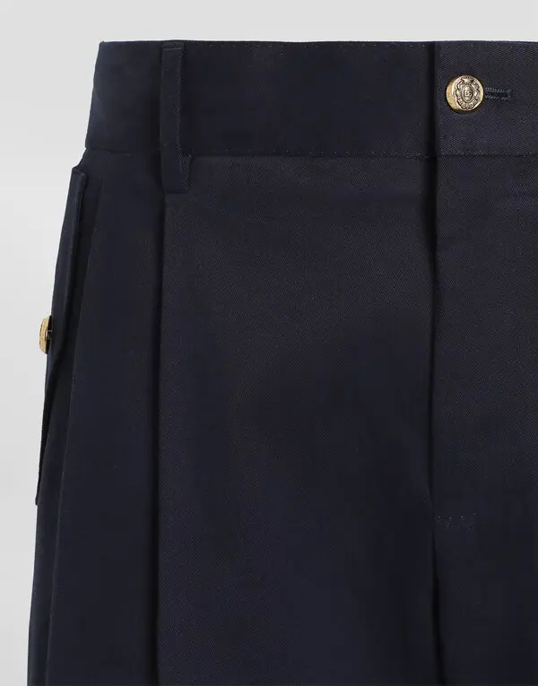 Dolce & Gabbana Tailored Cotton Trousers - Blue
