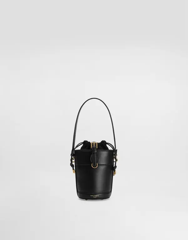 Dolce & Gabbana Capri Bucket Bag In Canvas And Leather Shoulder And Crossbody Bags - Black