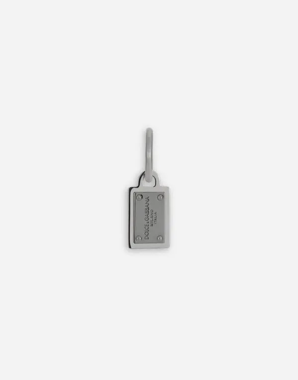 Dolce & Gabbana Single Creole Earring With Logo Tag Bijoux Metal - Silver