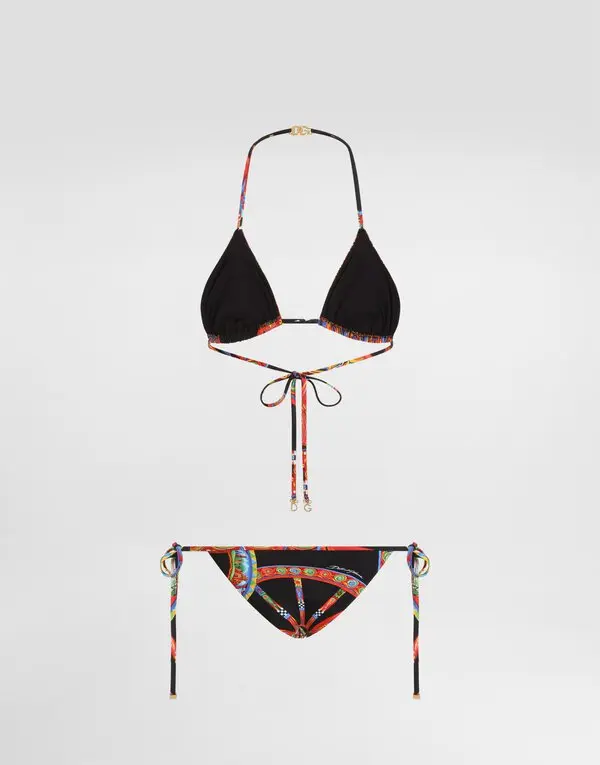 Dolce & Gabbana Carretto-print Triangle Bikini� Swimwear