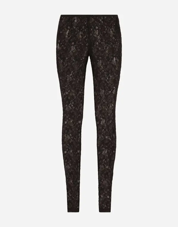 Dolce & Gabbana Lace Leggings Pants And Shorts - Black