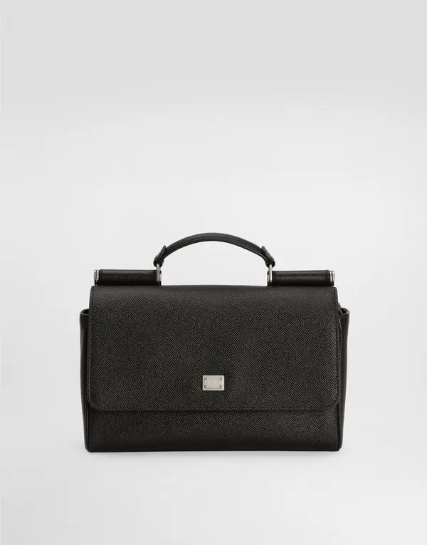 Dolce & Gabbana Calfskin Sicily Bag Crossbody Bags - Black