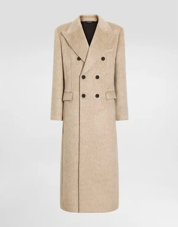 Dolce & Gabbana Long-haired Mohair Blend Double-breasted Coat