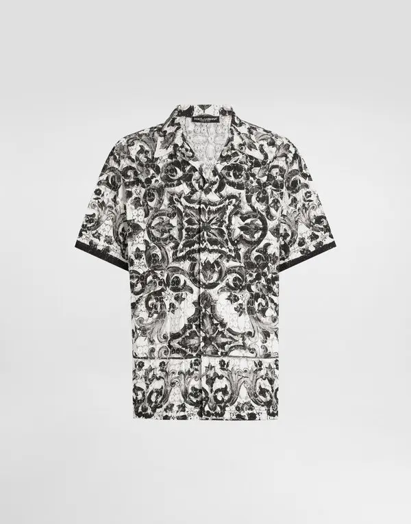 Dolce & Gabbana Majolica-print Hawaii Crochet Lace Shirt Shirts - Multicolor