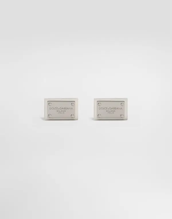 Dolce & Gabbana Cufflinks With Logo Tag Bijoux Metal - Silver