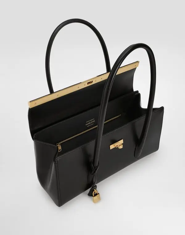 Dolce & Gabbana Marlene Handbag In Palmellato Calfskin Shoulder And Crossbody Bags - Black