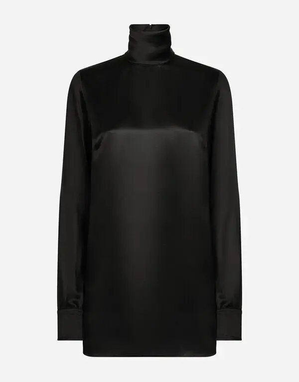 Dolce & Gabbana Silk Satin Blouse Shirts And Tops Silk - Black