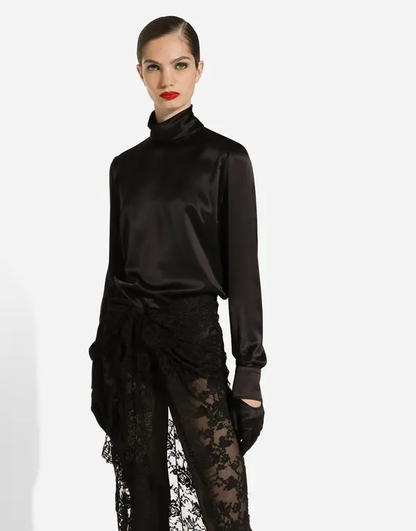 Dolce & Gabbana Silk Satin Blouse Shirts And Tops Silk