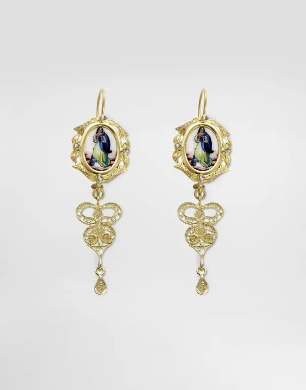 Dolce & Gabbana Sicily Earrings 18-carat Yellow And Colorless Sapphires Earrings Metal - Gold