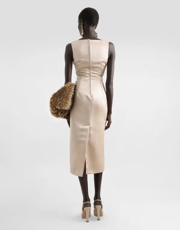 Dolce & Gabbana Stretch Satin Calf-length Sheath Dress