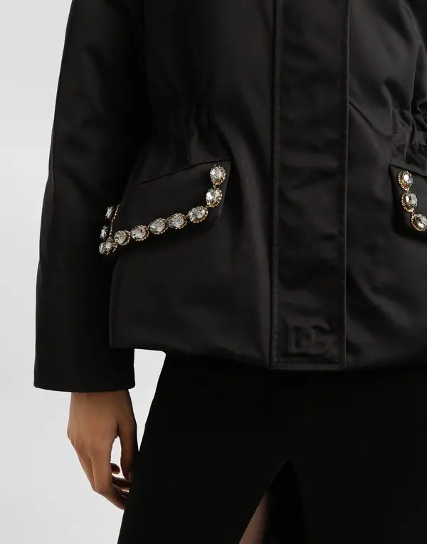 Dolce & Gabbana Nylon Jacket With Embossed Logo Coats And Jackets