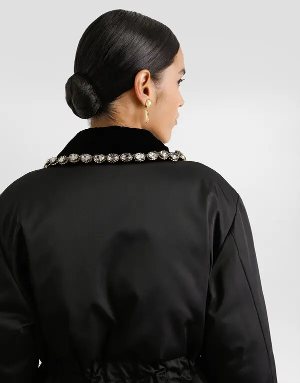 Dolce & Gabbana Nylon Jacket With Embossed Logo Coats And Jackets