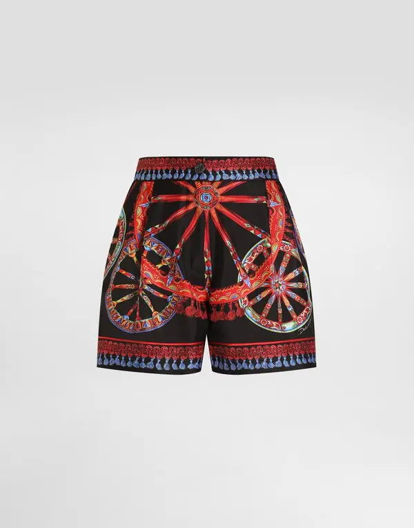 Dolce & Gabbana Carretto-print Silk Bermuda Shorts