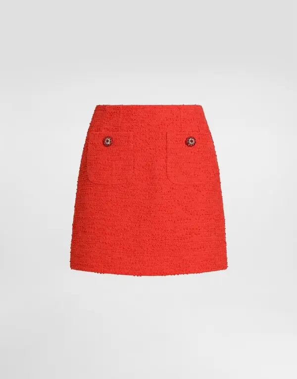 Dolce & Gabbana Stretch Tulle Pencil Skirt - Orange