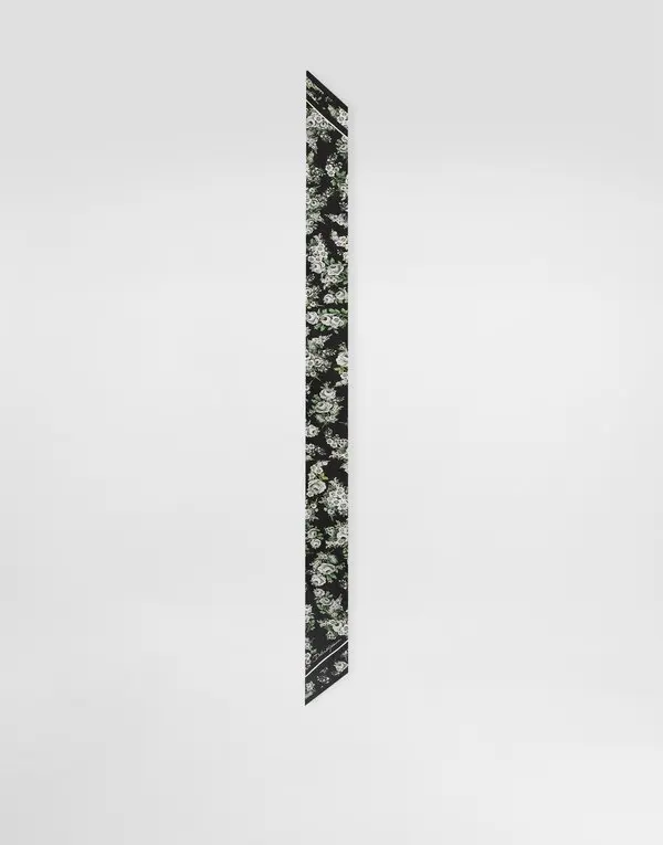 Dolce & Gabbana 6x100 Small Flower Bouquet-print Silk Twill Bandeau Scarves And Silks - Multicolor