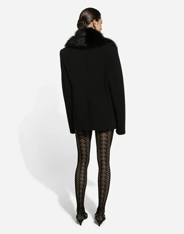 Dolce & Gabbana Wool Jacket With Faux Fur Collar Blazers Wool