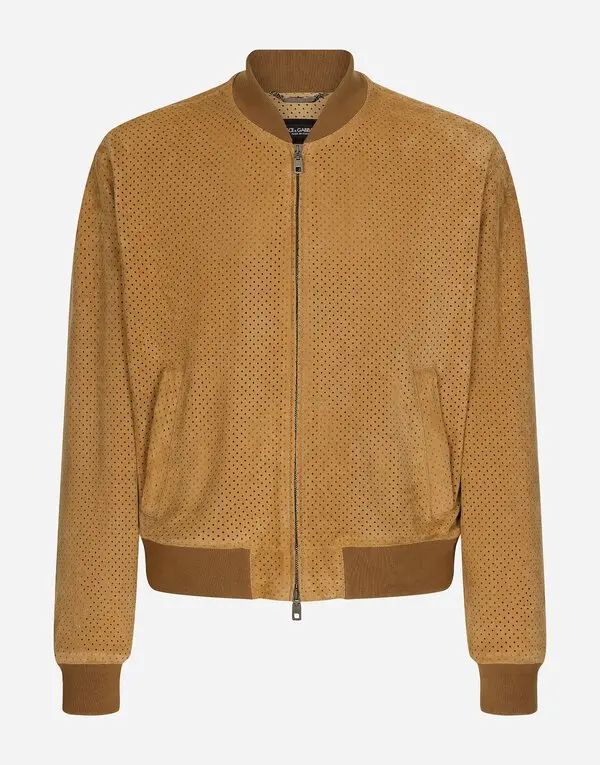 Dolce & Gabbana Perforated Suede Jacket Coats And Jackets