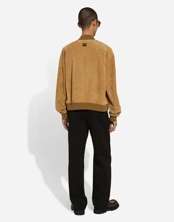 Dolce & Gabbana Perforated Suede Jacket Coats And Jackets
