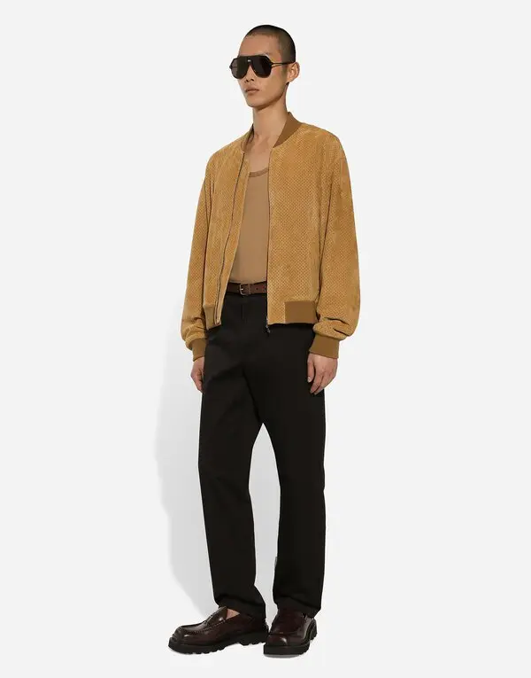 Dolce & Gabbana Perforated Suede Jacket Coats And Jackets