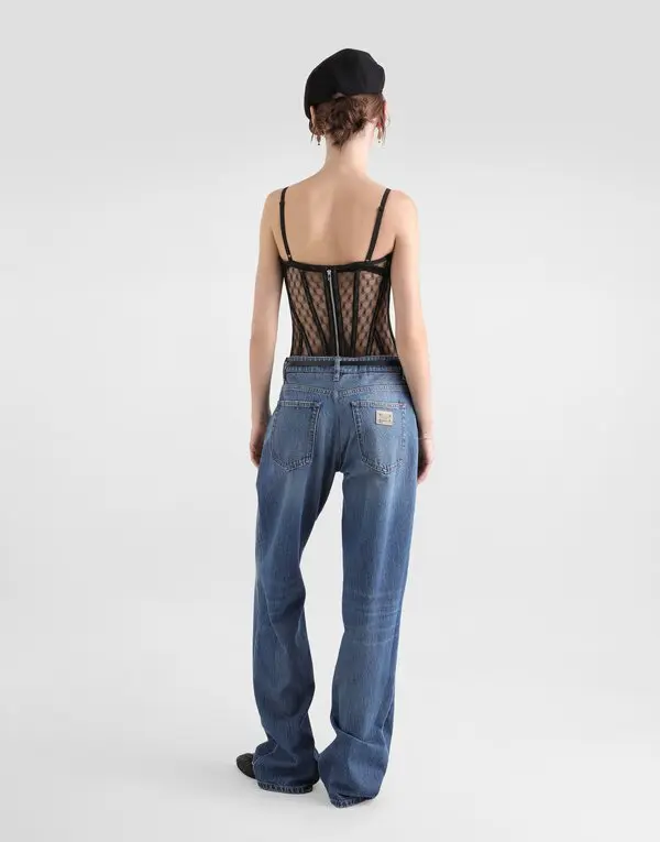 Dolce & Gabbana Mesh Tulle Corset Shirts And Tops