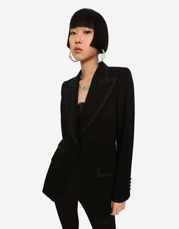 Dolce & Gabbana Single-breasted Twill Turlington Tuxedo Jacket Blazers