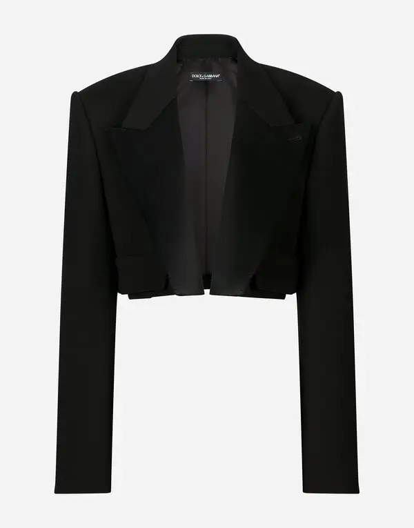 Dolce & Gabbana Short Double Wool Tuxedo Jacket Blazers Wool