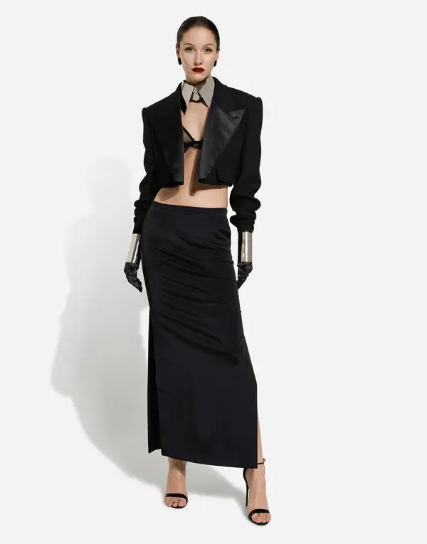 Dolce & Gabbana Short Double Wool Tuxedo Jacket Blazers Wool