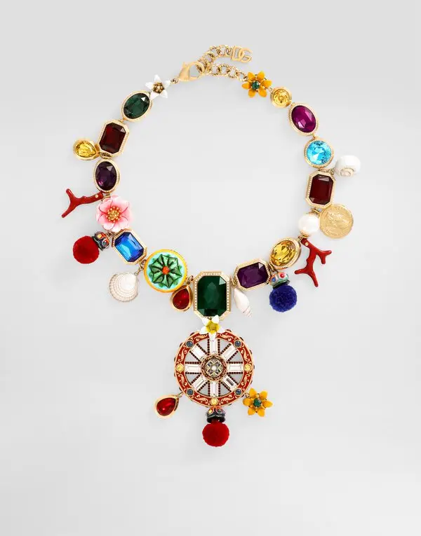 Dolce & Gabbana Carretto Wheel Pendant Necklace - Multicolor