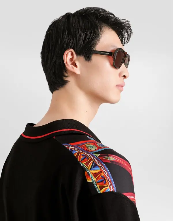 Dolce & Gabbana Carretto-print Silk Shirt Sweaters And Cardigans