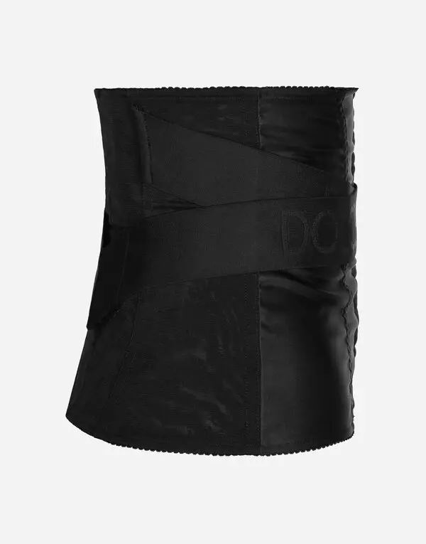 Dolce & Gabbana Corset-style Belt With Branded Stretch Crossover Bands Belts Satin