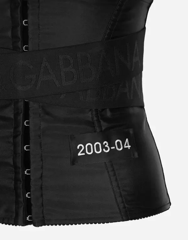 Dolce & Gabbana Corset-style Belt With Branded Stretch Crossover Bands Belts Satin