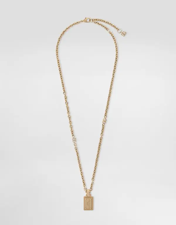 Dolce & Gabbana Necklace With Logo Plate Bijoux Metal - Gold