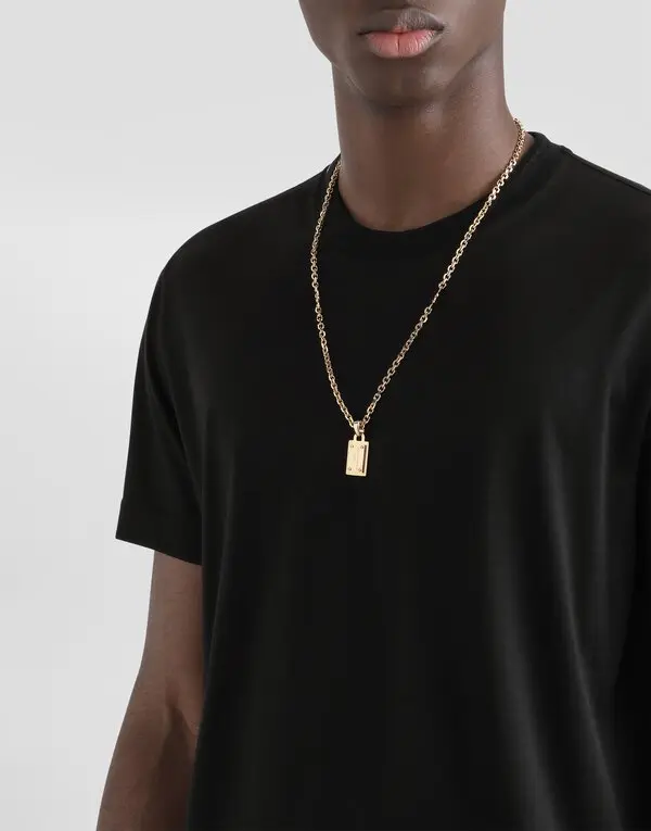 Dolce & Gabbana Metal Necklace With Logo Plate