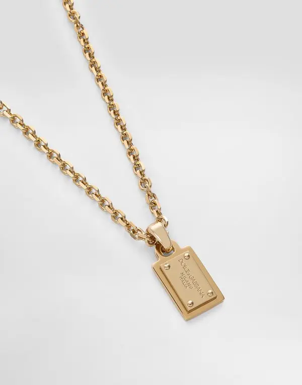 Dolce & Gabbana Metal Necklace With Logo Plate