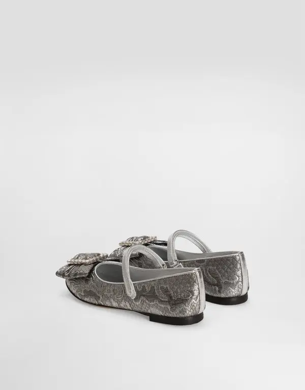 Dolce & Gabbana Brocade Ballet Flats With Bow Detailing