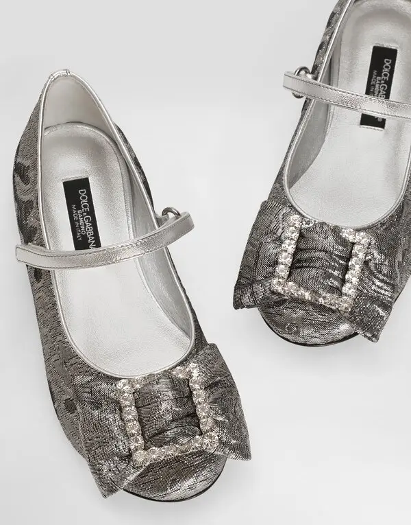 Dolce & Gabbana Brocade Ballet Flats With Bow Detailing
