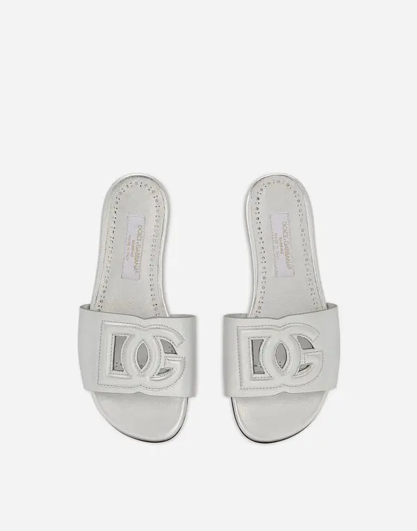Dolce & Gabbana Foiled Lambskin Sliders