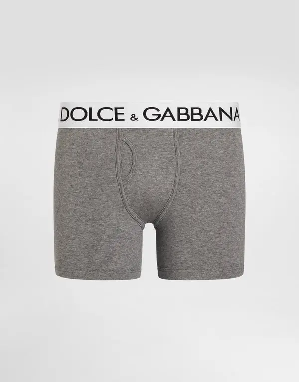 Dolce & Gabbana Long-leg Two-way Stretch Cotton Boxers Underwear And Loungewear Gray Cotton - Grey