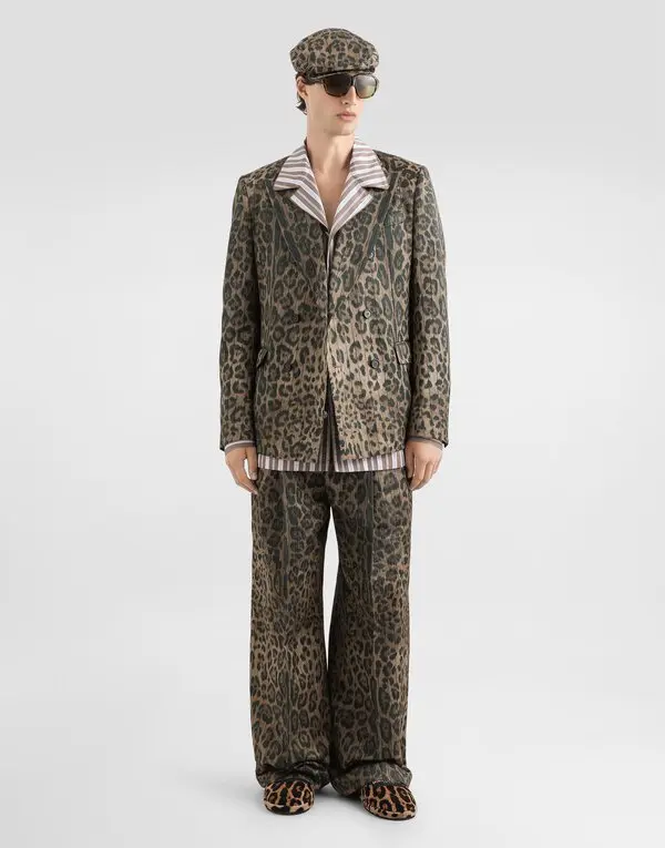 Dolce & Gabbana Leopard-jacquard Wide-leg Trousers - Print