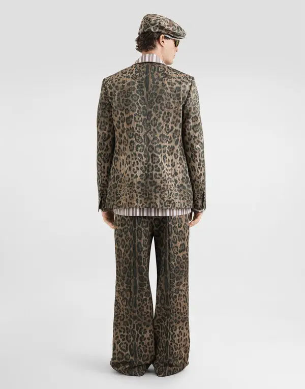 Dolce & Gabbana Leopard-jacquard Wide-leg Trousers - Print