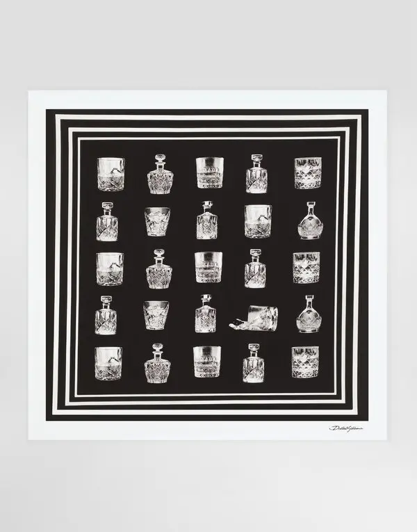 Dolce & Gabbana Silk Scarf With Liquor Scarves And Silks - Print